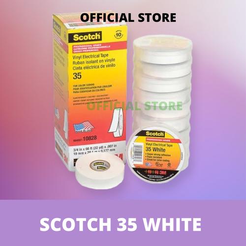 Jual 3m scotch 35 white vinyl electrical tape / isolasi listrik ...
