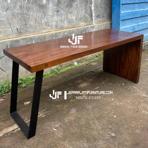 Jual Meja konsul meja kerja kayu solid trembesi kaki besi - Kab. Jepara ...