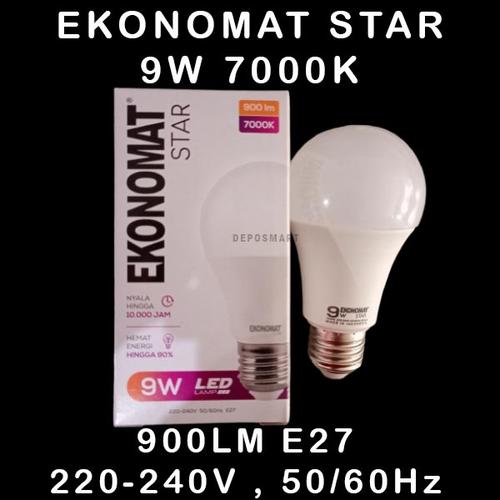Jual LAMPU LED EKONOMAT STAR 9W 7000K 900LM E27 / PUTIH/ LAMPU TERANG ...