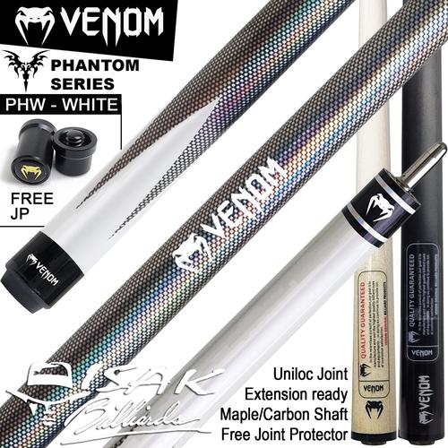 Jual Venom Phantom White Cue PHW - Uniloc Extension Bumper Stick Billiard - Maple Shaft ...