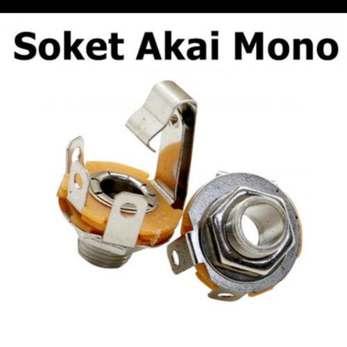 Jual Socket Soket Akai Mono BULAT Besi 6.5mm Female Microphone Mic Box ...