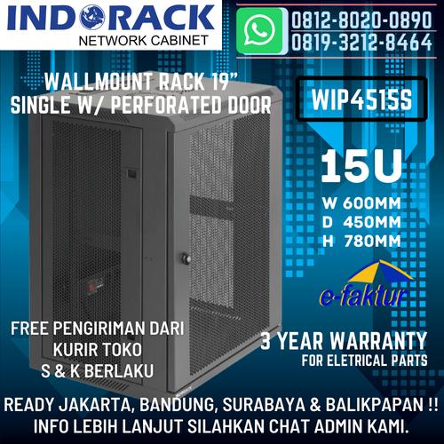 Jual INDORACK WALLMOUNT 15U DEPTH 450MM SINGLE RACKMOUNT PERFORATED ...