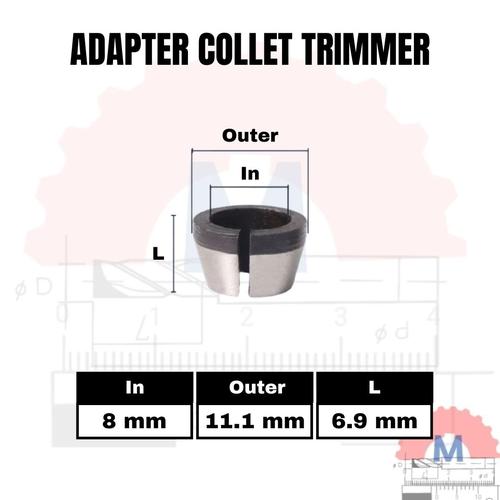Promo Collet Trimmer 6mm 6.35mm 8mm Collet chuck router - 8 mm ...