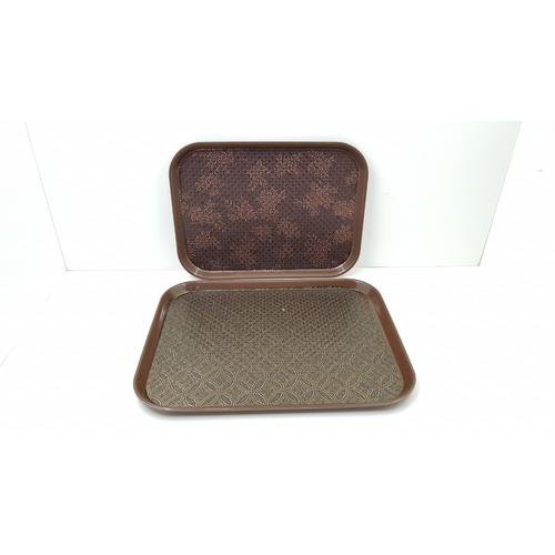 Jual nampan saji 45 cm kotak persegi coklat plastik batik makanan gelas ...