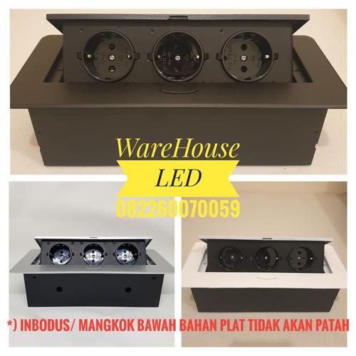 Promo Stop Kontak Meja isi 3 STOPKONTAK EU ARDE Flip Up - Hitam ...