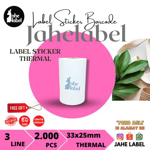 Jual label barcode direct thermal 33 x 25 mm - 2 line, 2000 PCS ...