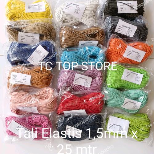 Jual Tali Elastis Bulat 1,5mm (25 meter) tali karet / tali string ...