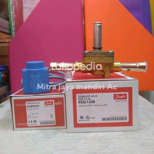 Jual Solenoid valve danfoss 5/8" EVR15 Pn. 032F1228 plus Coil 018F6251 ...