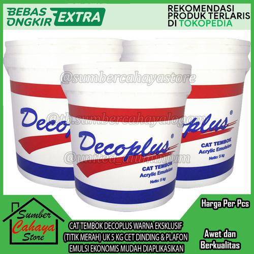 Promo CAT TEMBOK PLAFON DECOPLUS WARNA EKSKLUSIF (TITIK MERAH) UK 5 KG ...