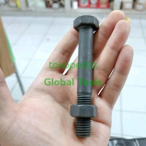 Jual baut mur baja 88 m12x90 baja 8.8 HTB m12 x 90 baut hitam hex bolt ...