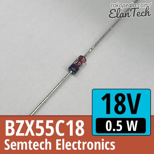 Jual Diode Zener 18V 0.5W Semtech BZX55C18 1/2W Dioda ElanTech ...