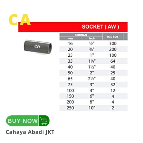 Jual SAMBUNGAN PIPA AIR SOK / SOCKET 1/2" AW - Jakarta Pusat - CAHAYA ...