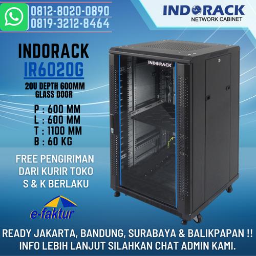 Jual CLOSE RACK 20U DEPTH 600MM GLASS DOOR / INDORACK / RACK SERVER ...