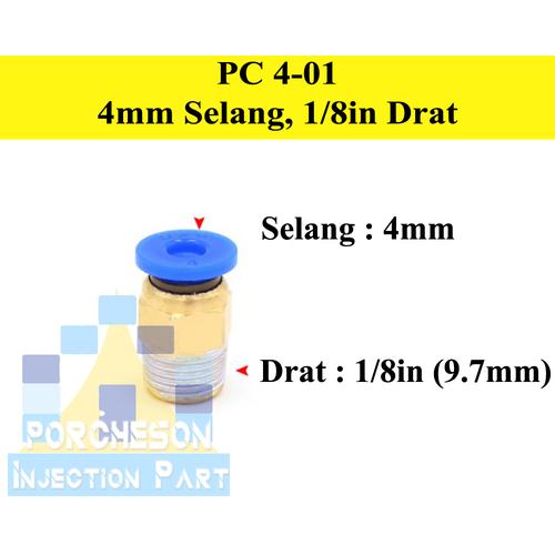 Jual PC / MPC pneumatic connector fitting nepel angin drat selang lurus ...