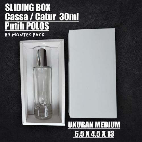 Jual BOX SLIDE PUTIH / fit botol Cassa Catur 30ml / Slide Box parfum ...