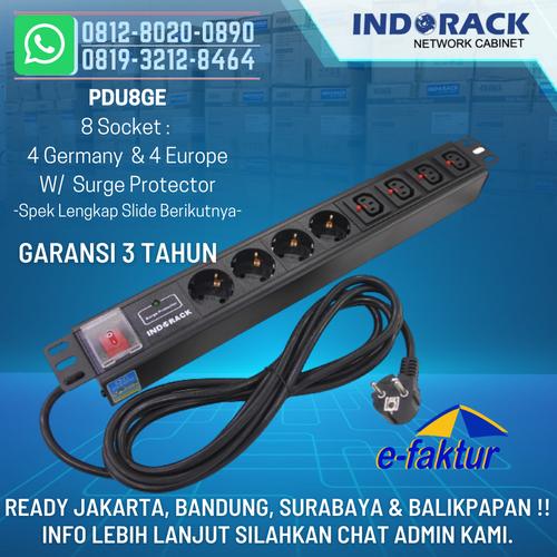Jual INDORACK PDU 8 SOCKET GERMANY + EUROPE - COLOKAN LISTRIK RACK ...