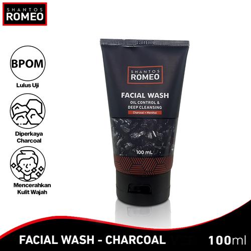 Jual Shantos Romeo Charcoal and Menthol Facial Wash 100 ML Krim Wajah ...