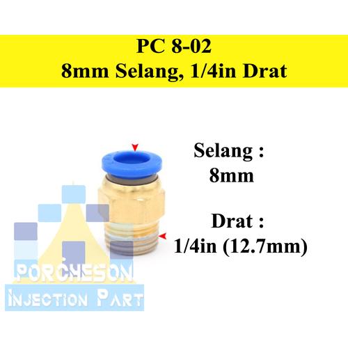 Jual PC / MPC pneumatic connector fitting nepel angin drat selang lurus - PC8-2 - Kota Tangerang ...