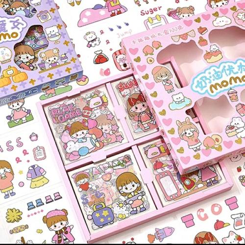 Jual Sticker Waterproof Sticker Momo Dapat Box Isi 100 Lembar - per ...