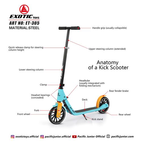 Jual Scooter Exotic Besi ET - HB305 Roda Besar - Black-Kuning - Kab ...