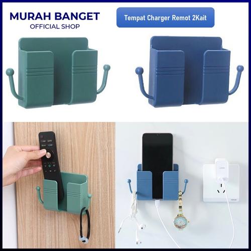 Jual Rak Holder HP Tempel Dinding Gantungan Hook 2 Kait Tempat Charger ...