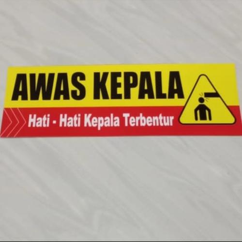 Jual STIKER VINYL AWAS KEPALA 10X30CM SIGN RAMBU K3 - Jakarta Utara ...