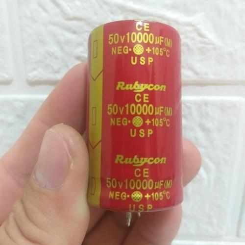 Jual kapasitor capasitor elco 10000uf 50v rubycon merah asli original USP - Jakarta Utara ...