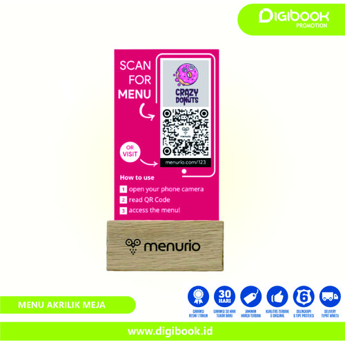 Jual Standing QR Code Menu Resto / Standing QR code Akrilik Menu Meja ...