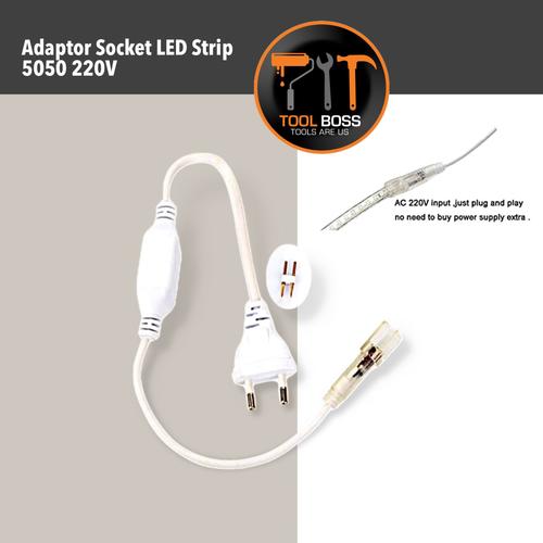 Jual ADAPTOR SOCKET LED STRIP 5050 AC 220 V POWER SUPPLY - WATERPROOOF ...