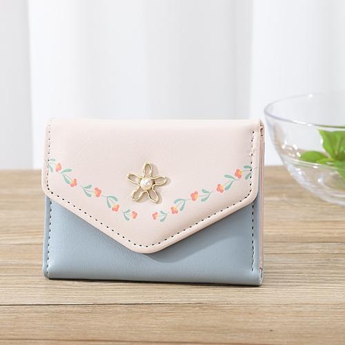 Jual DOMPET LIPAT WANITA IMPORT MINI KULIT BIRU STRAYA WA607B2 CEWEK ...