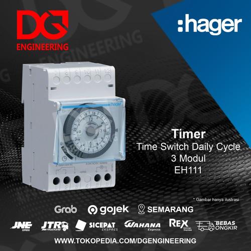 Jual Hager Timer EH111 Time Switch Analog Otomatis Auto 16A 230V 50HZ ...