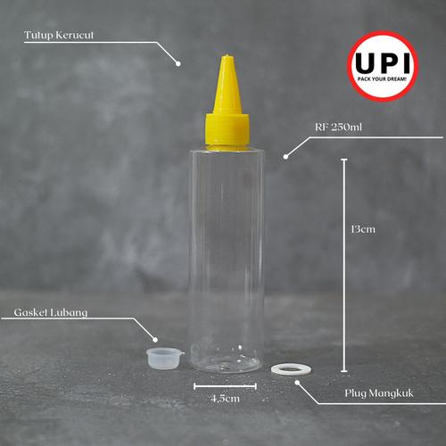 Jual BOTOL PET RF 250ML CLEAR + TUTUP LANCIP + PLUG DALAM + GAKSET ...