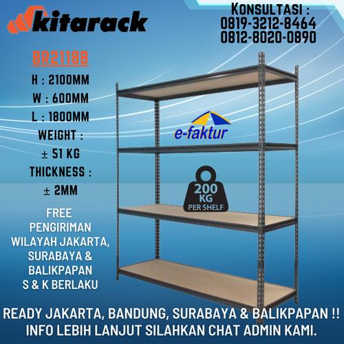 Jual WAREHOUSE RACK KITARACK BR2118B BOLTLESS RAK GUDANG 4 SUSUN 2.1 ...