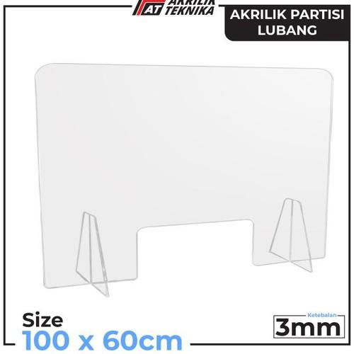 Jual partisi / sekat / pembatas meja akrilik 100x60 tebal 3mm table ...