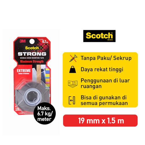 Jual 3M Scotch 414-S19 VHB Strong Indoor & Outdoor Mounting Tape 19mm ...