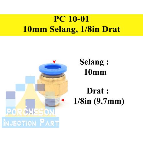 Jual PC / MPC pneumatic connector fitting nepel angin drat selang lurus ...