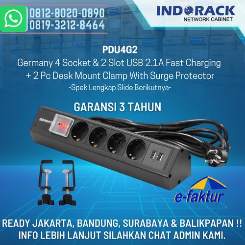 Jual INDORACK PDU 4 OUTLET WITH 2 SLOT USB 2.1A FAST CHARGING - STOP ...