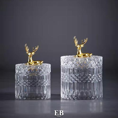 Jual Toples Kaca Permen Jar / Functional Storage Deer Jar 749/1-2 - No ...