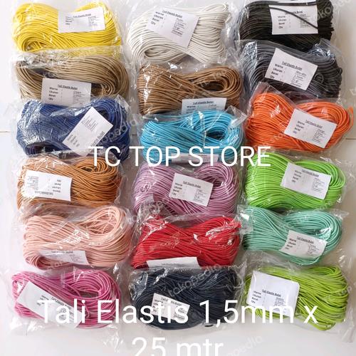 Jual Tali Elastis Bulat / Tali String / tali karet 1,5mm (panjang 25 ...