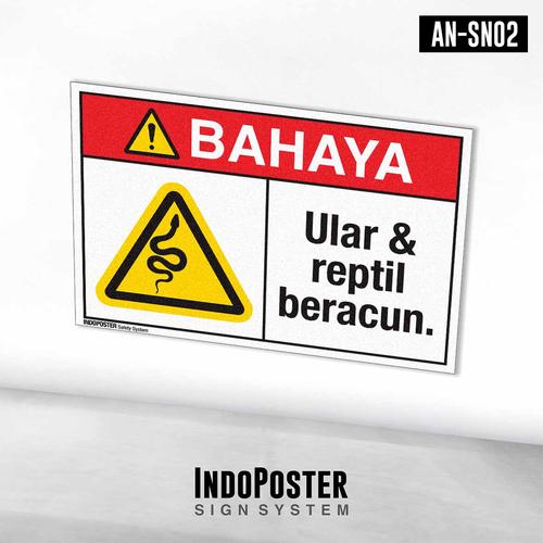 Jual Stiker Safety Sign K3 ANSI Bahaya Ular dan Reptil Beracun - S ...