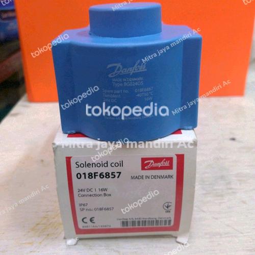 Jual Solenoid Coil Danfoss 018F6857 24v DC/16 watt Conection box ...