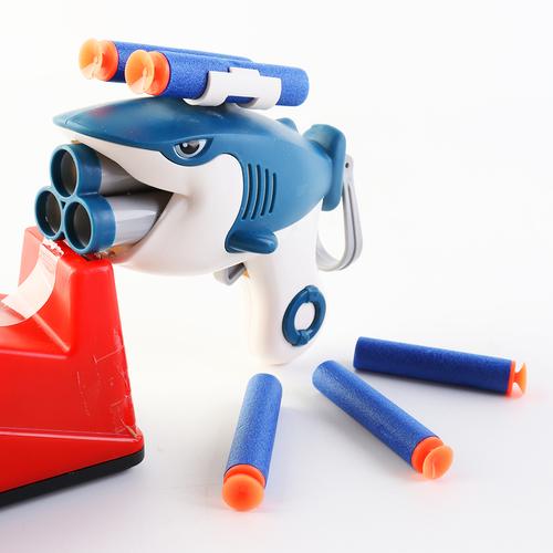 Promo Okiedog shark Blue three hole soft bullet gun - Mainan tembakan ...