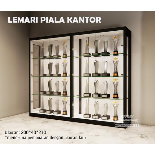 Jual CUSTOM LEMARI RAK KACA PIALA MEDALI TROPHY KANTOR PABRIK SEKOLAH ...