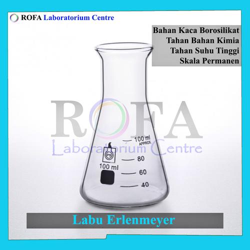 Jual Labu Erlenmeyer / Erlenmeyer Flask / Conical Glass Pyrex 100 mL ...