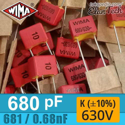 Jual Wima 680pF / 681 / 0.68nF K 630V Capacitor Kapasitor ElanTech ...