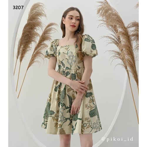 Jual Sabrina dress batik wanita modern / dress batik leher kotak ...