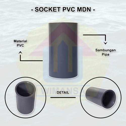 Jual SOCKET PVC MDN - SAMBUNGAN PIPA PVC - 1/2 INCH - Kota Surabaya ...