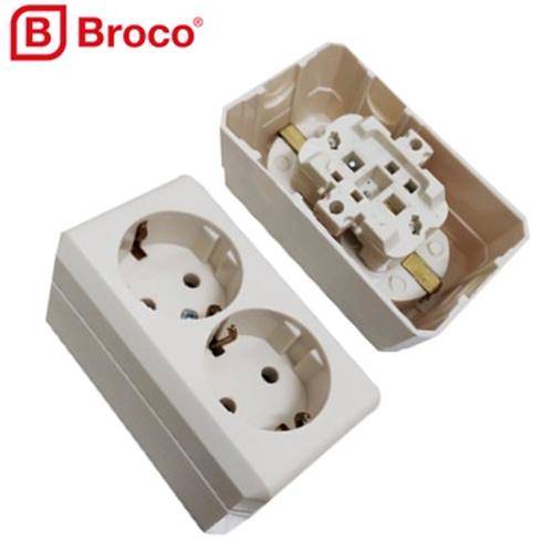 Jual BROCO Stop Kontak Arde Outbow Socket OB Tempel 2 Lubang 15420 ...
