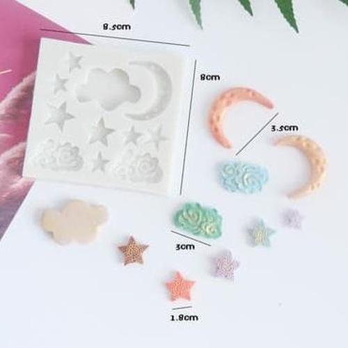 Jual topper bulan/ topper bintang/ star topper/ cetakan fondant bulan ...