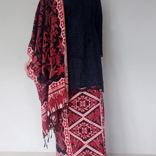 Jual Batik set/ batik tanah liek khas minang/ batik pesta - Hitam - Kab ...